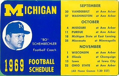 1969 Michigan-Vanderbilt Stub, Bo's First Game — MVictors.com ...